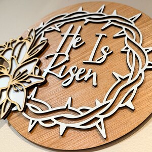 He is Risen Easter Wall Decor Wood Christian Easter Decor Resurrection ...