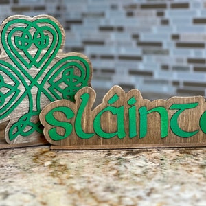 Slainte Sign Ireland Slainte Sign Shamrock Celtic Knot Irish Gift Irish ...