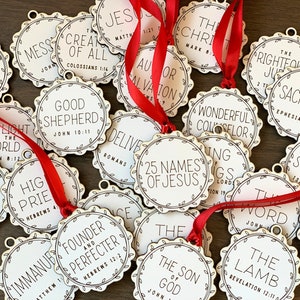 25 Names of Jesus Ornaments Religious Advent Calendar Christian ...