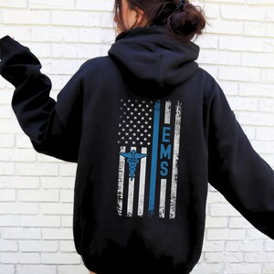 Personalized EMS Hoodie EMS Apparel Gift for EMT Sweatshirt Emergency ...