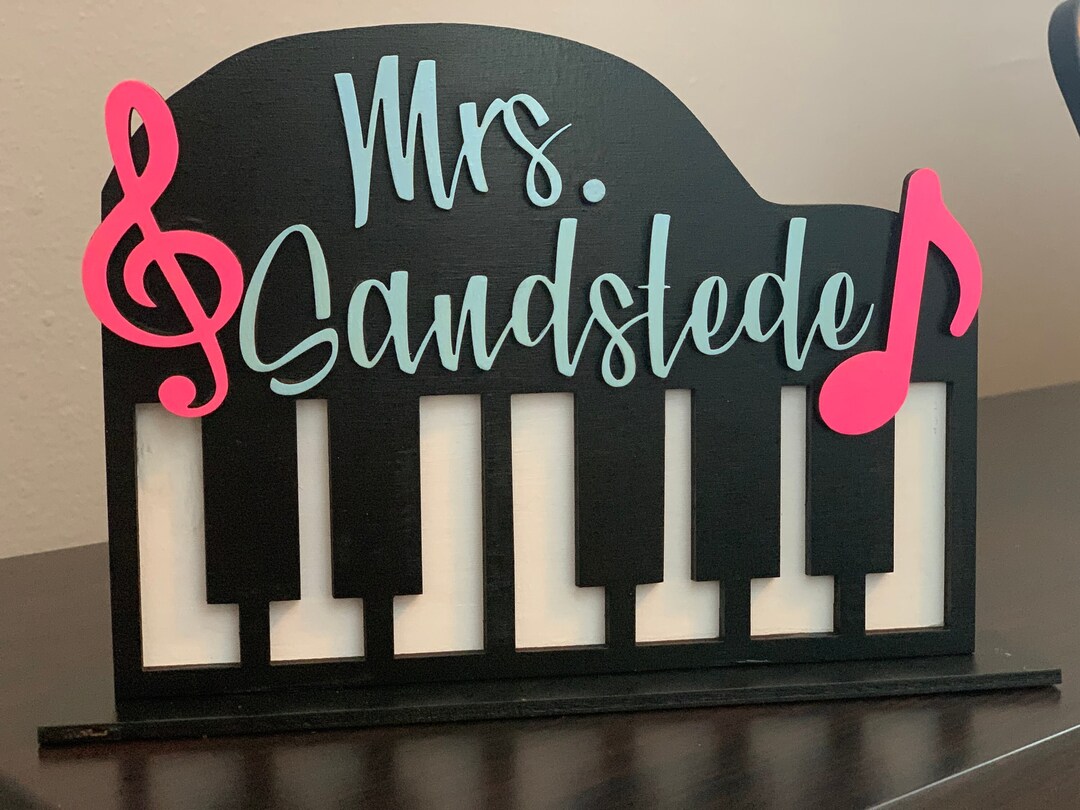 Personalized Music Teacher Piano 3D Wood Sign Music Teacher - Etsy