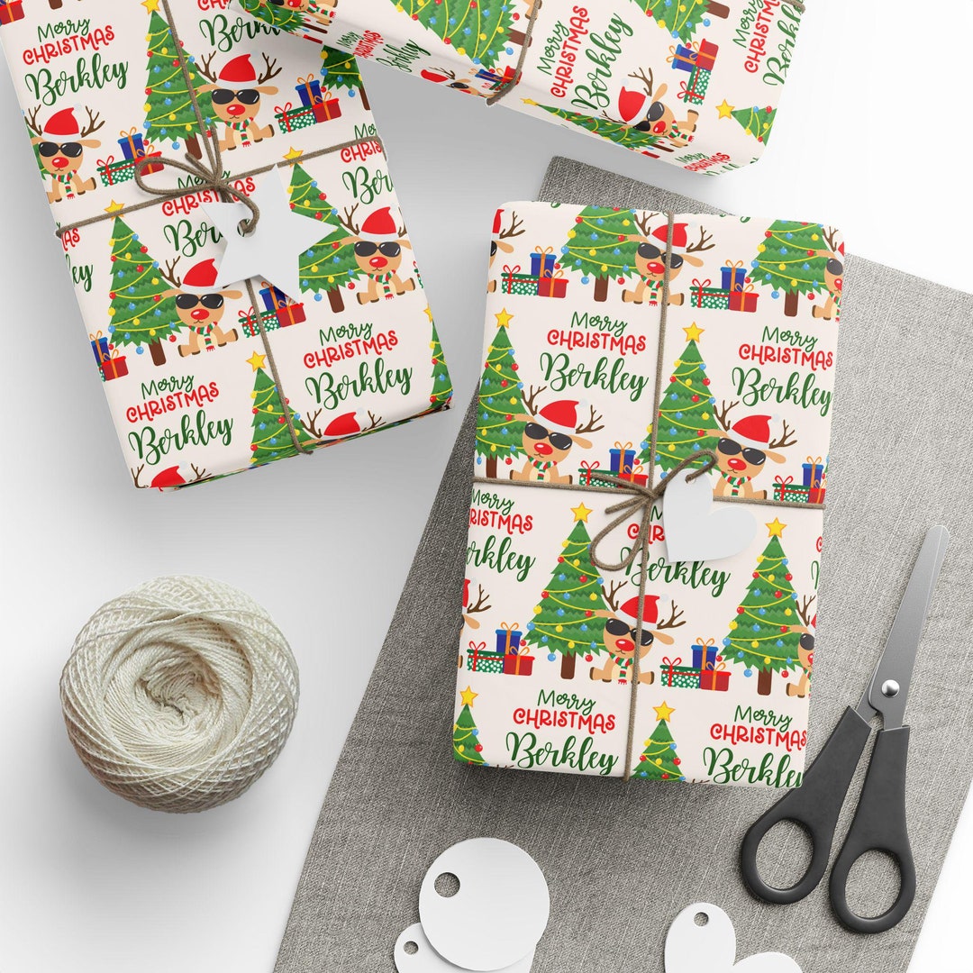 Personalized Christmas Wrapping Paper Kids Cute Christmas Wrapping ...
