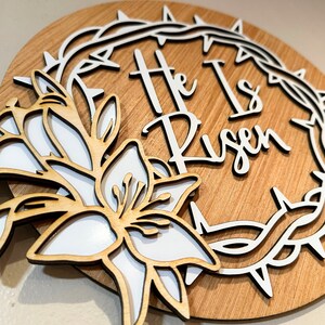 He is Risen Easter Wall Decor Wood Christian Easter Decor Resurrection ...