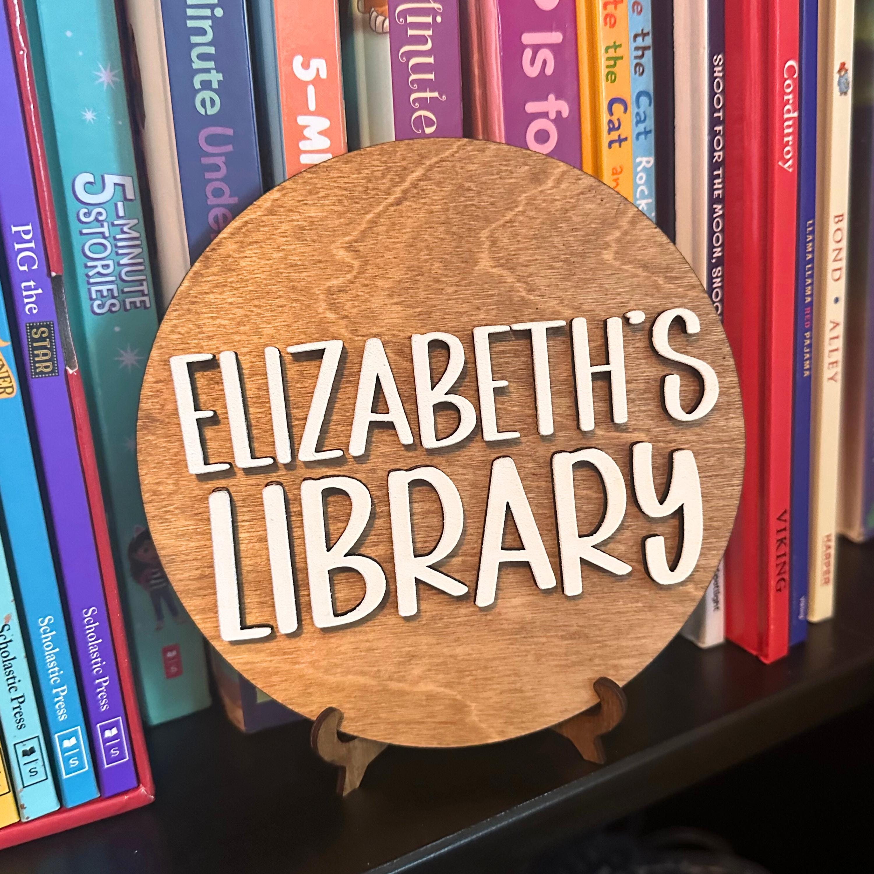 Custom Library Sign Personalized Library Sign With Name Kids Bookshelf ...