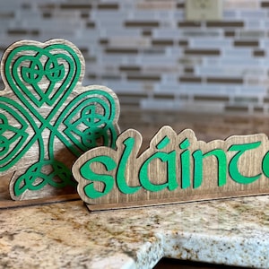 Slainte Sign Ireland Slainte Sign Shamrock Celtic Knot Irish Gift Irish ...