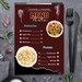 Modern Pasta Restaurant Menu Template Editable & Printable Elegant ...