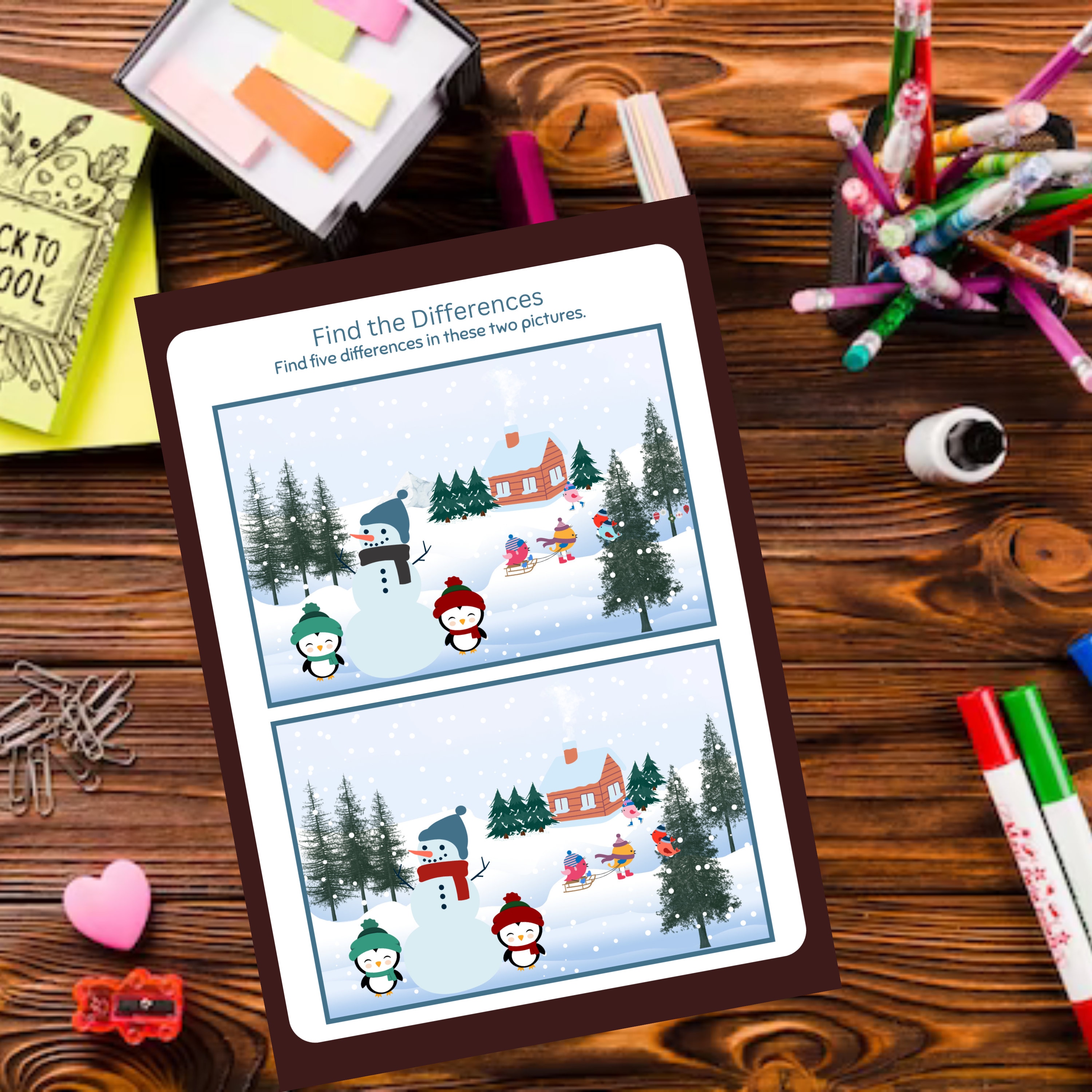 Spot the Difference Kids Activity Book Fun Educational Game Interactive ...