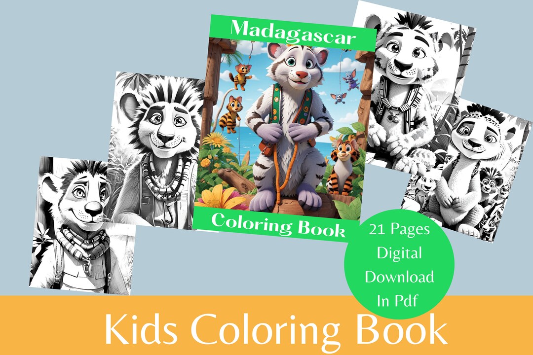 Madagascar Coloring Book Printable Wildlife Adventure Pages - Etsy