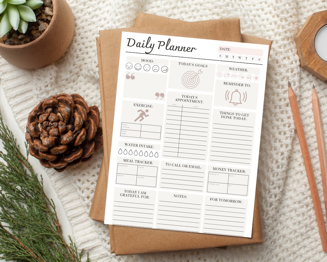 White Elegant Printable Daily Planner - Etsy Singapore
