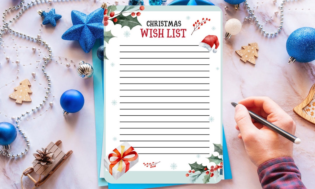 Light Blue and White Christmas Wish List Flyer - Etsy