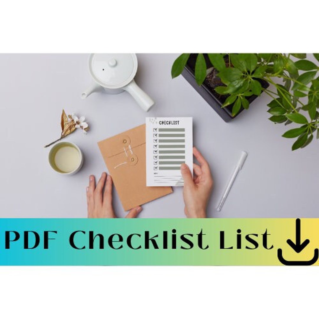 Checklist Template Printable, Simple Checklist Template, Instant ...