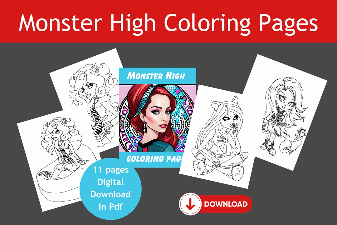Monster High Printable Coloring Pages Kids Activity Sheets - Etsy Australia