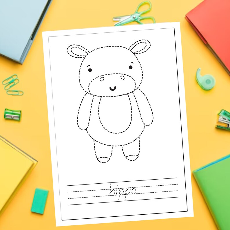 Animal Tracing Kids Activity Book Educational Workbook Fun Animal ...