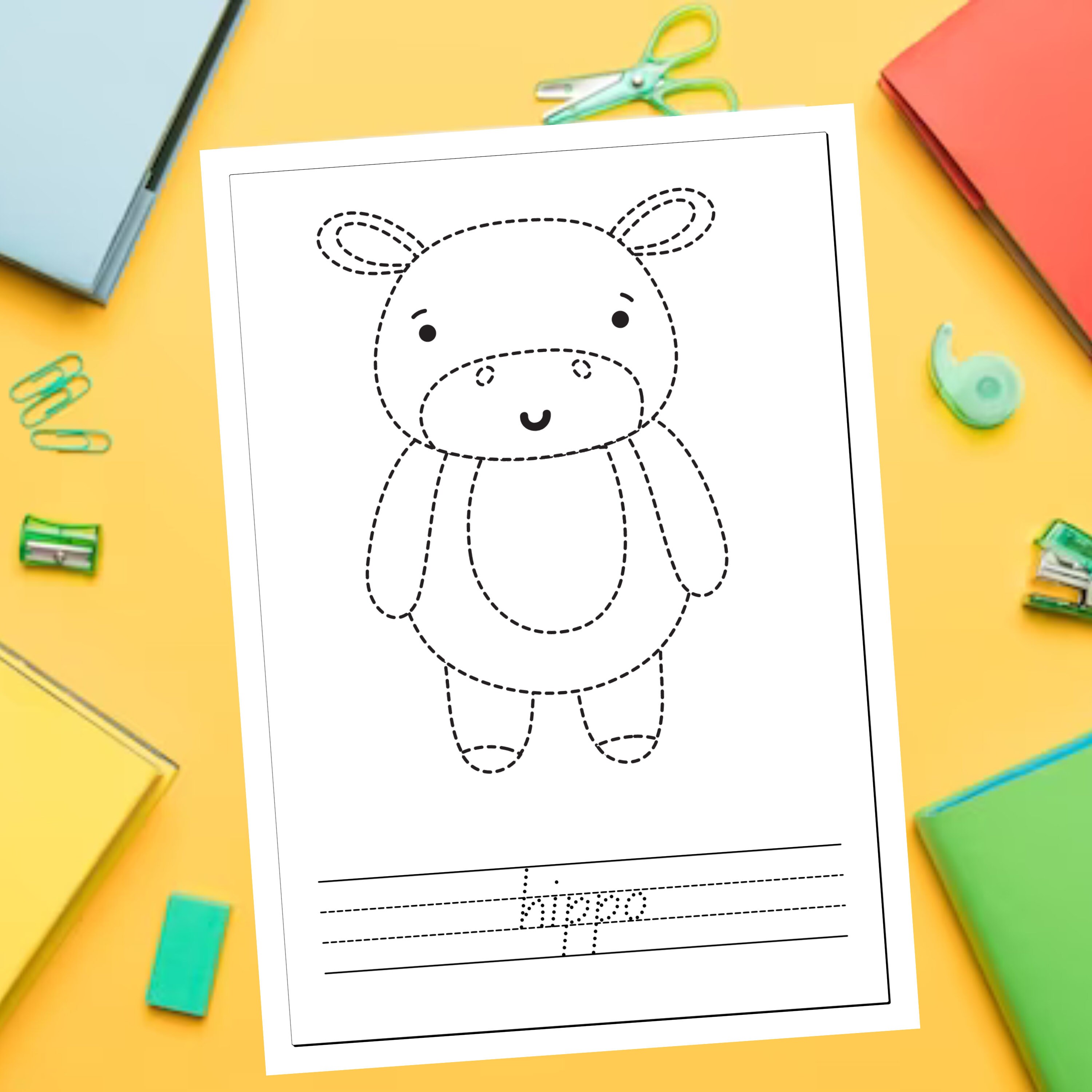 Animal Tracing Kids Activity Book Educational Workbook Fun Animal ...