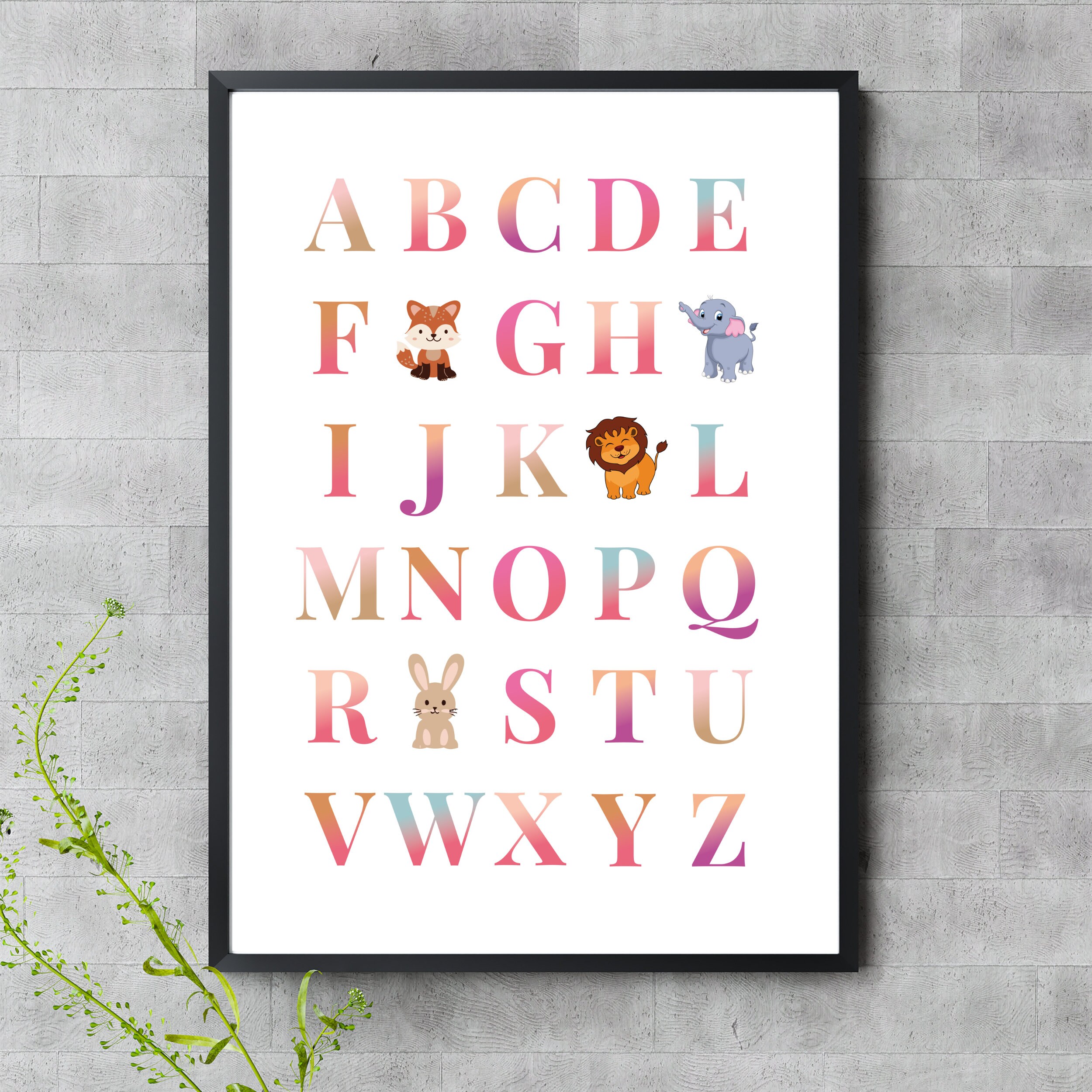 Colorful Alphabet Poster, Alphabet Nursery ABC Nursery Art Alphabet ...