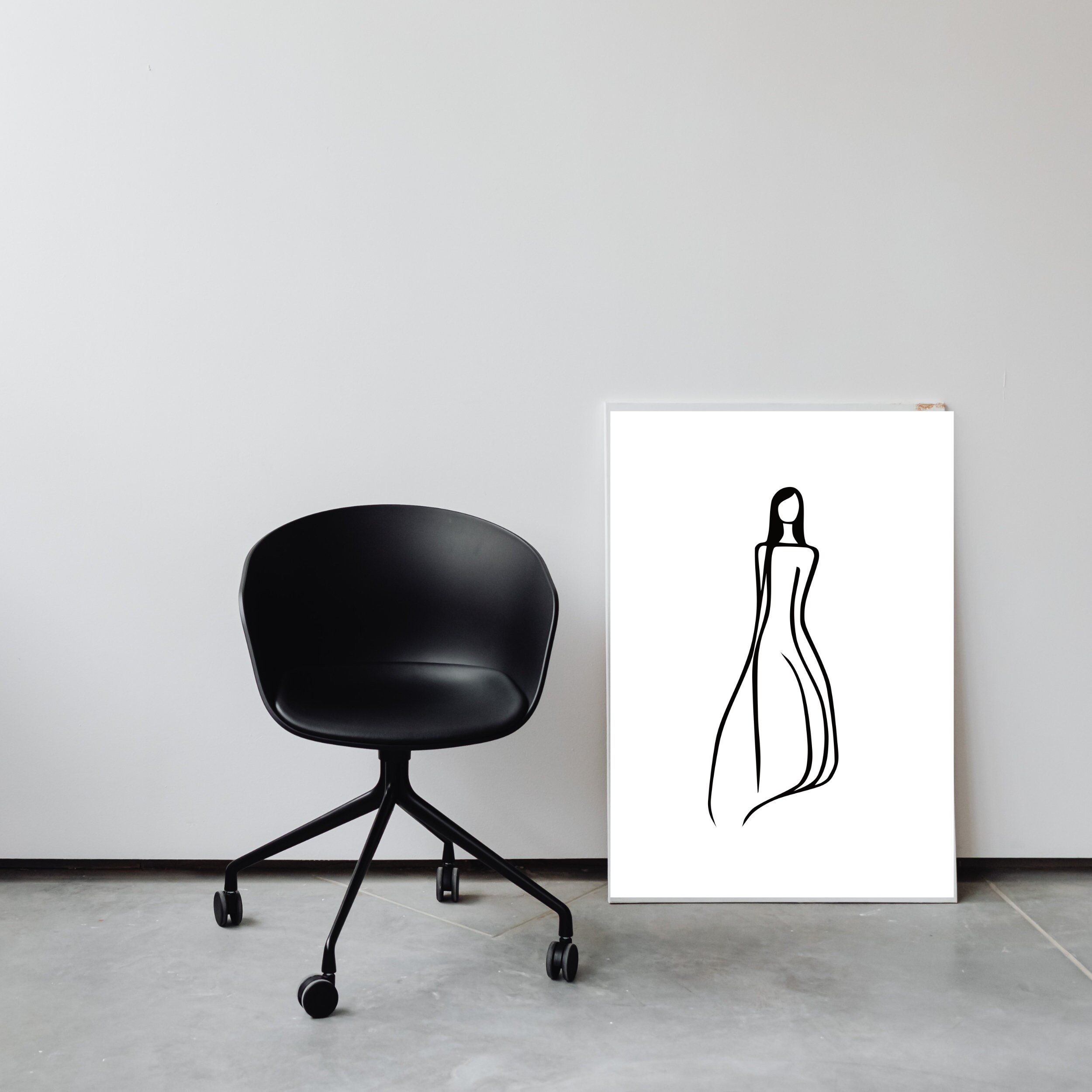 Beautiful Young Girl Line Art, Digital Download, Printable Art ...