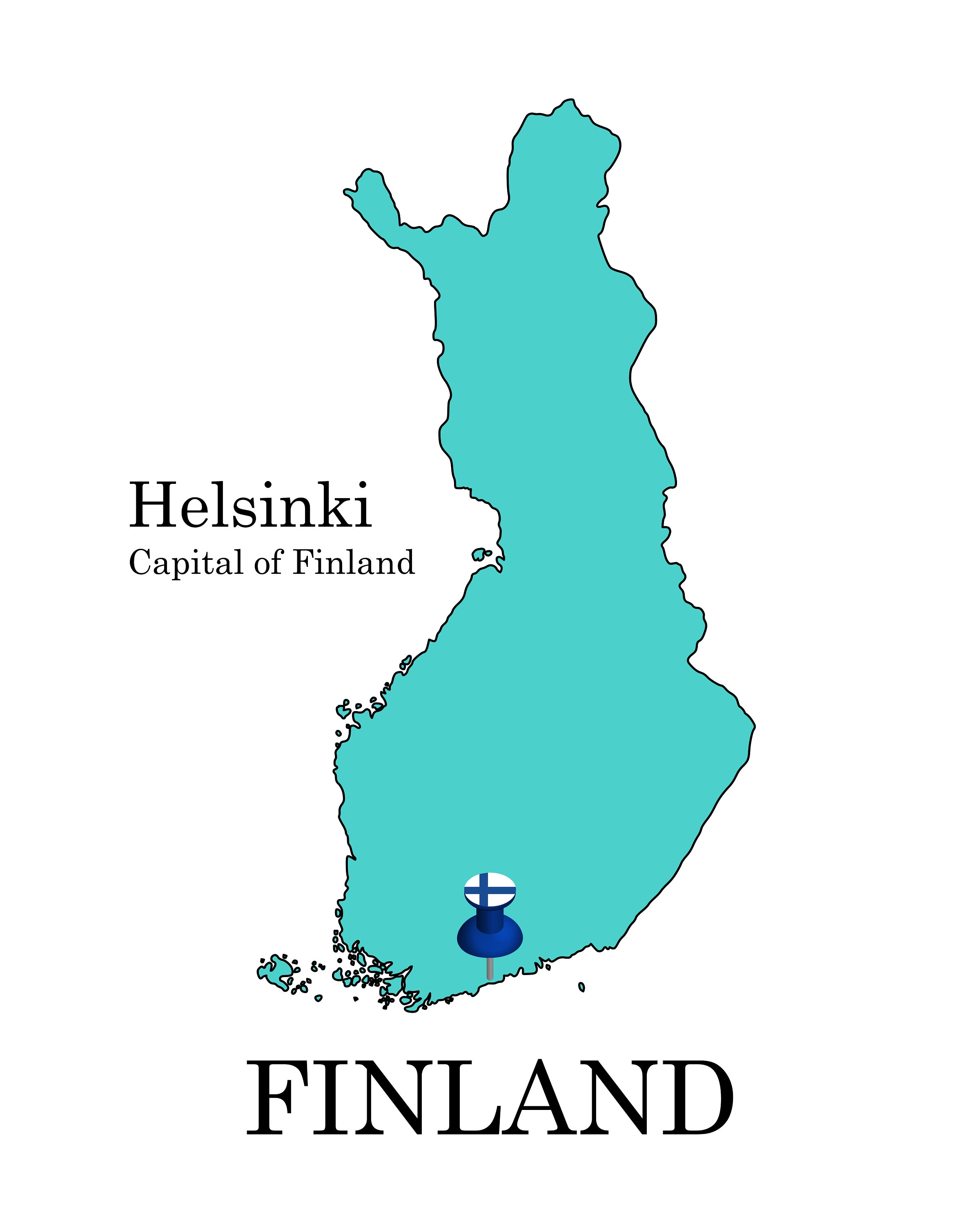 Finland Digital Map | Digital Download | Capital City | Helsinki ...