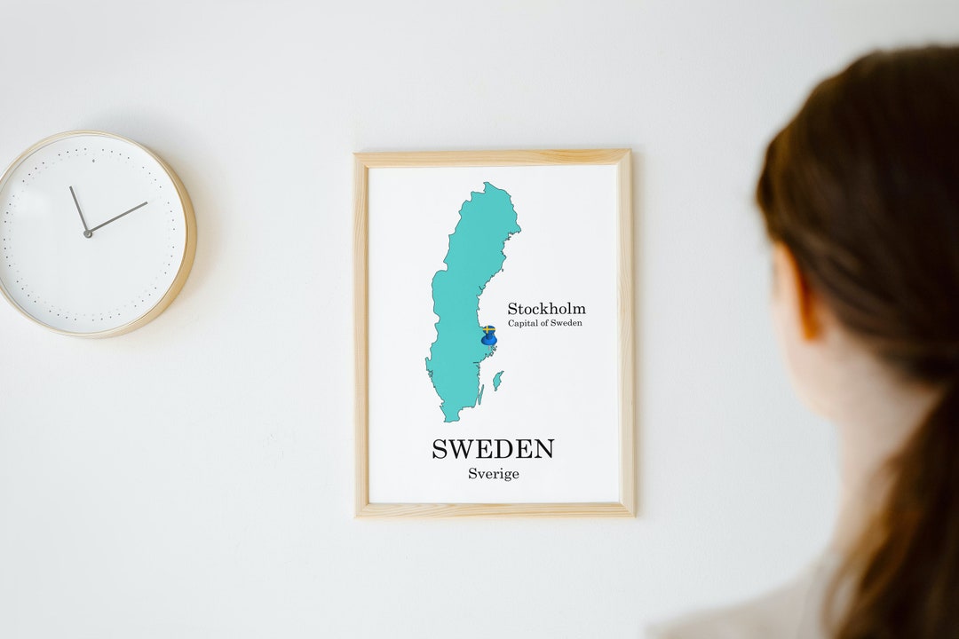 Sweden Digital Map | Sverige | Capital City | Stockholm | Swedish Flag ...