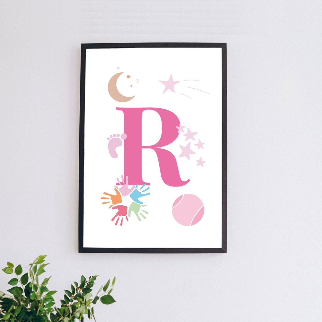 Printable Letter, Letter Sign, Letter R, Wall Art, Baby Girls Bedroom ...