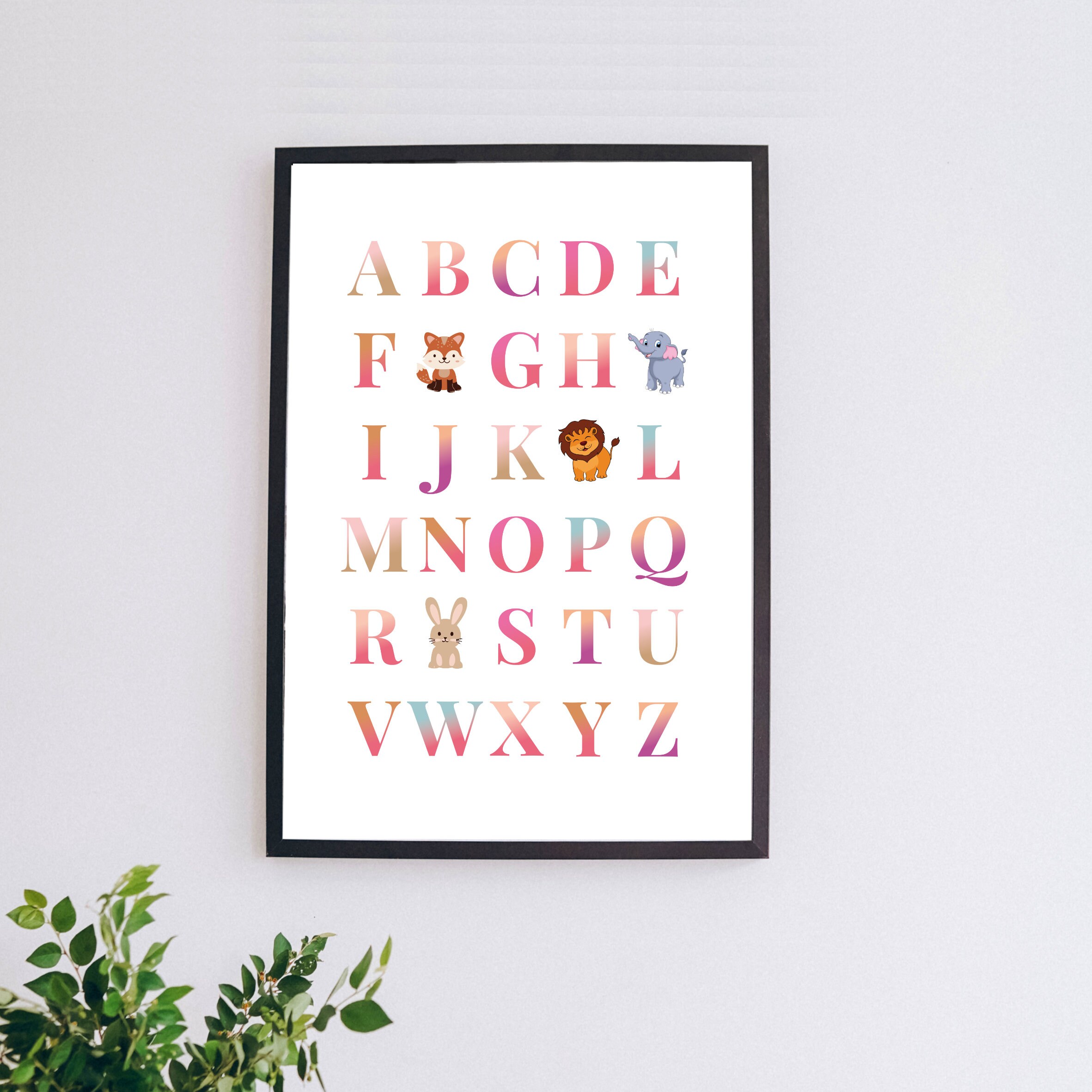 Colorful Alphabet Poster, Alphabet Nursery ABC Nursery Art Alphabet ...