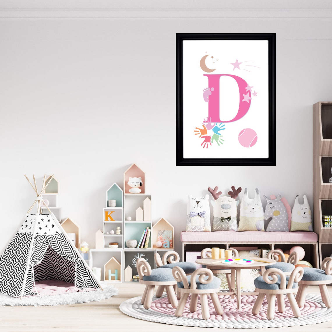 Printable Letter, Letter Sign, Letter D, Letters Poster, Girls Bedroom ...