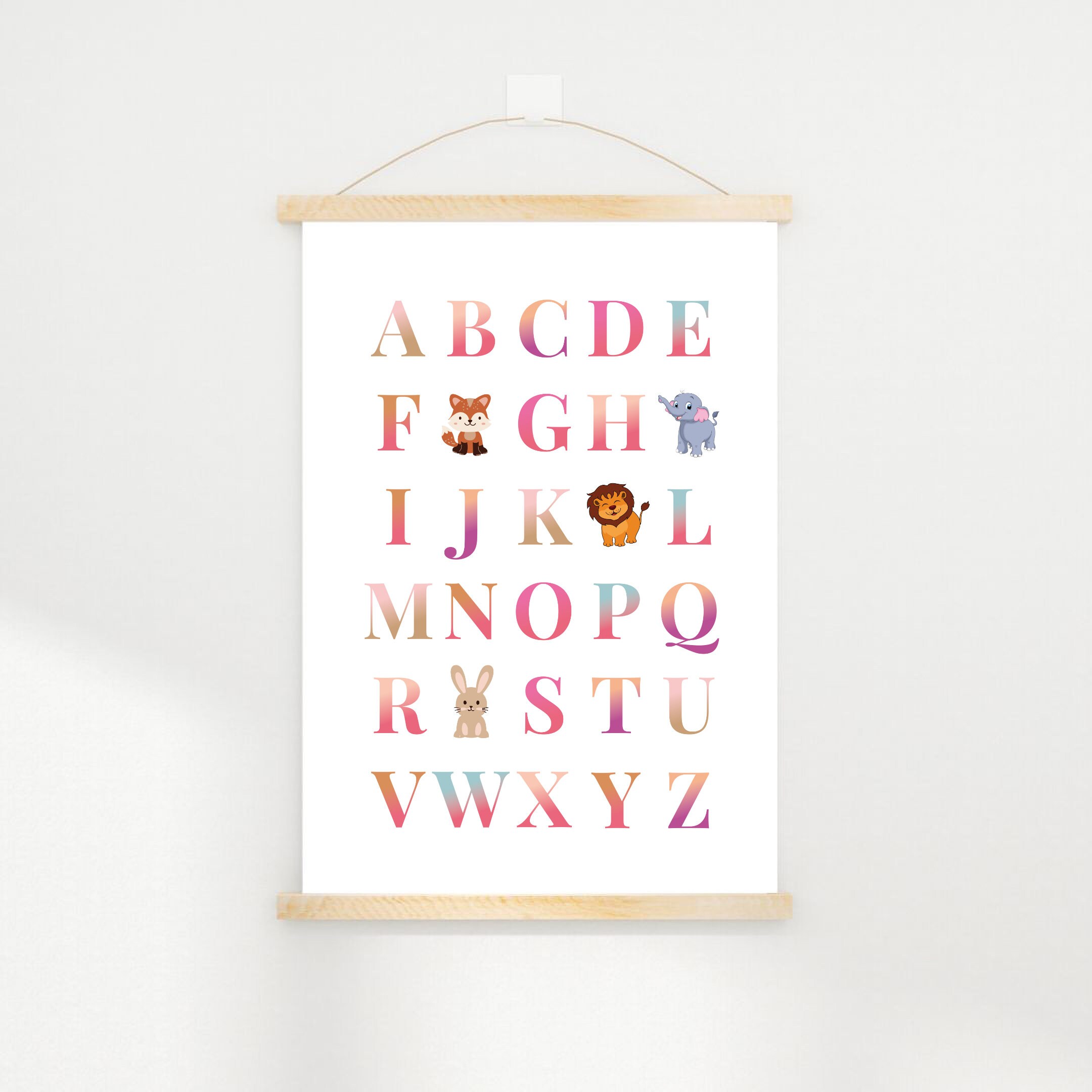 Colorful Alphabet Poster, Alphabet Nursery ABC Nursery Art Alphabet ...