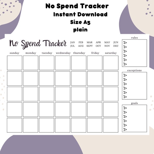 No Spend Printables - Etsy