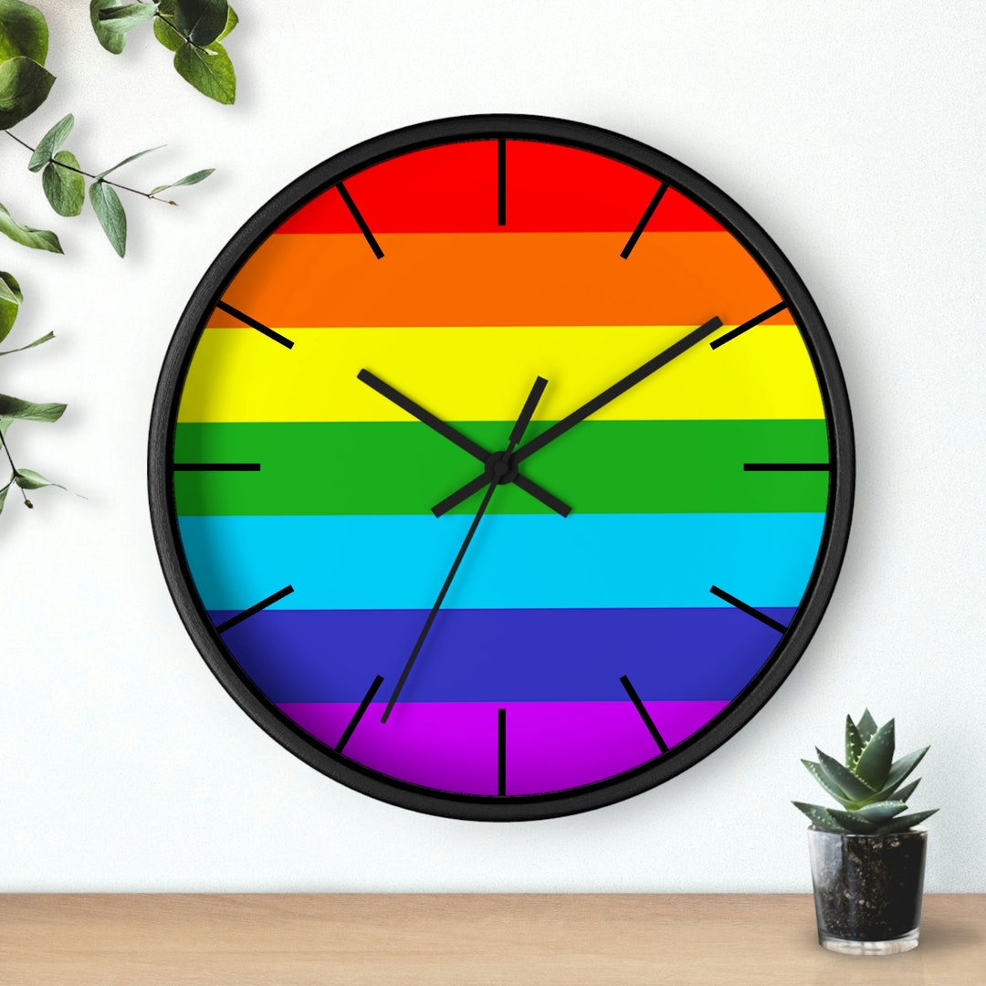 Rainbow Clock, LGBT Pride Wall Art, LGBT Decor, Pride Clock, Pride ...
