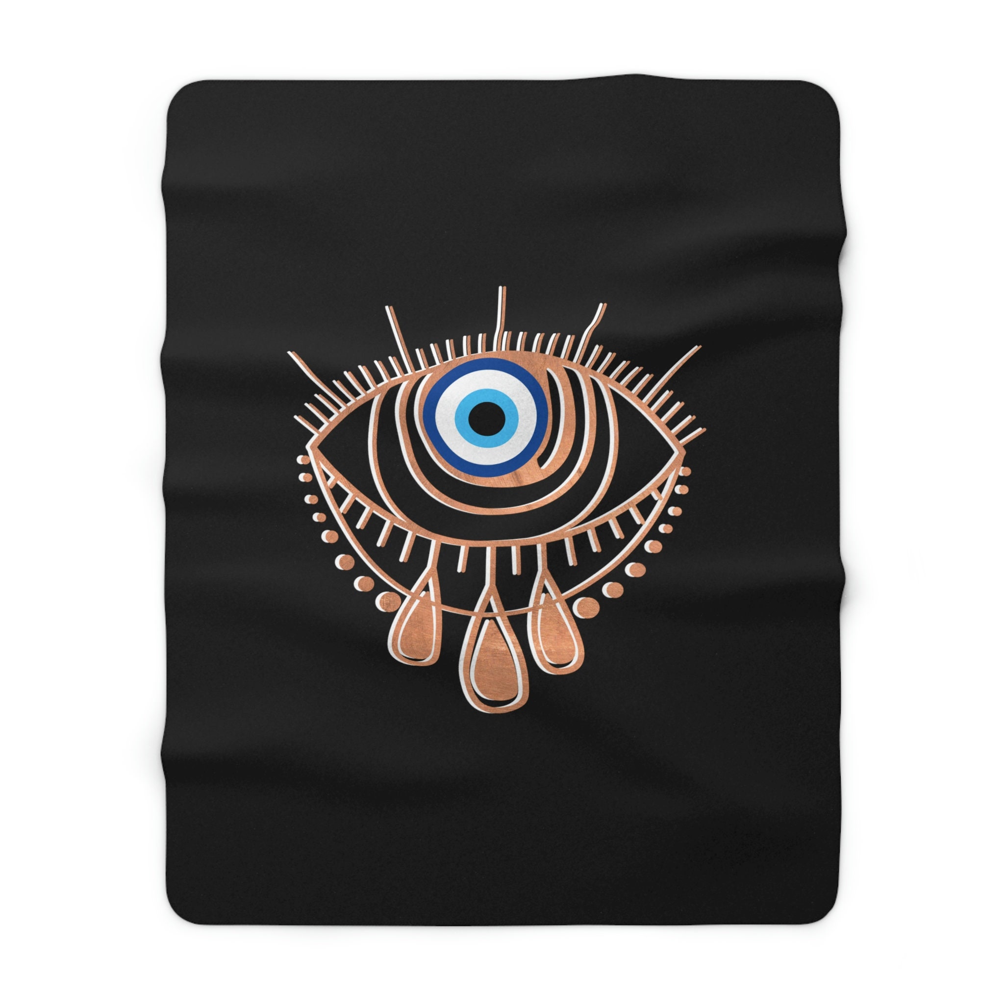 Evil Eye Sherpa Fleece Blanket, Evil Eye Blanket, Spiritual Blanket ...