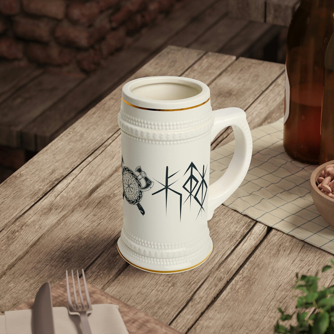 Viking Beer Mug, Viking Stein, Father's Day Gifts, Viking Runes Craft ...