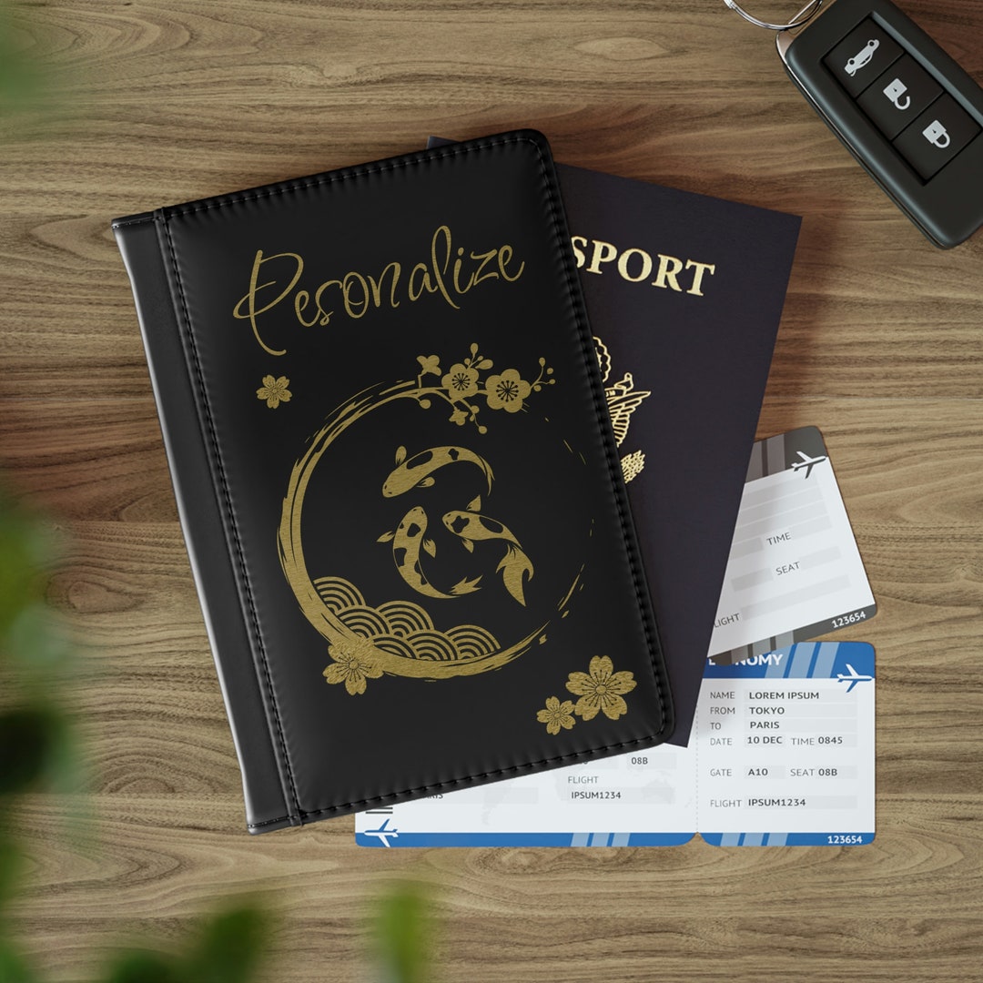 PERSONALIZED Koi Fish Passport Cover Koi Ying Yang Passport - Etsy