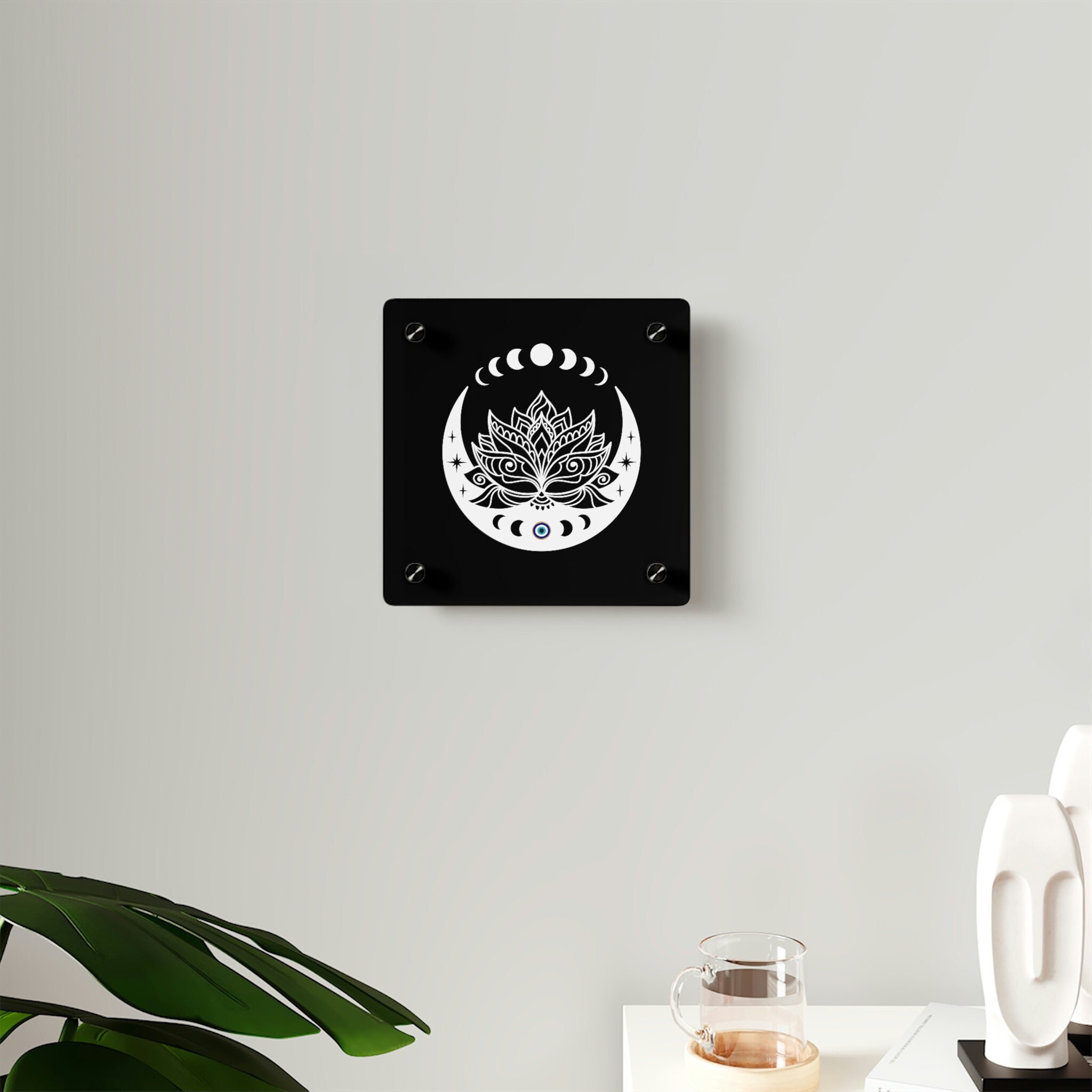 Lotus Moon Art, Celestial Artwork, Lotus Wall Art, Lotus Moon, Karma ...