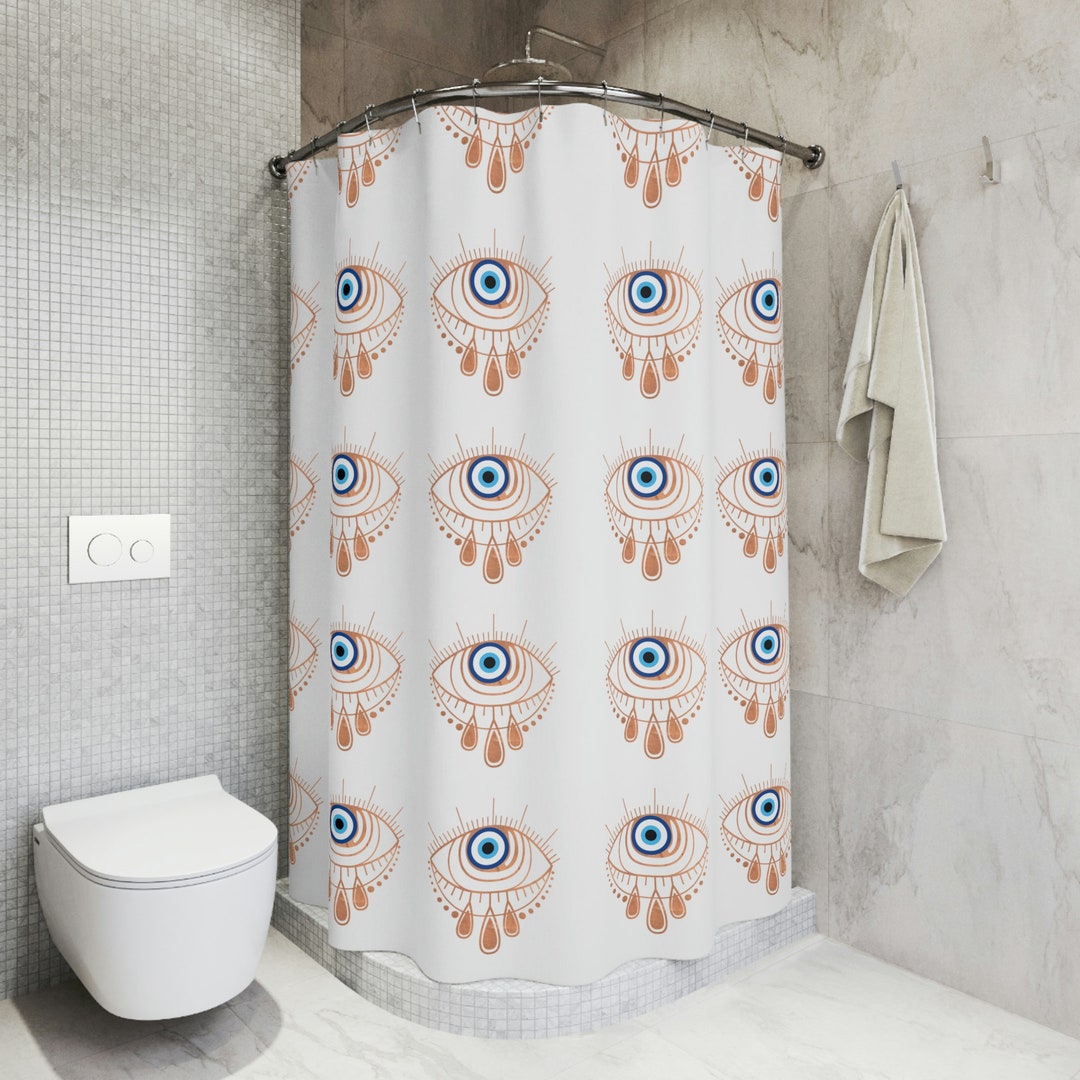 Evil Eye Shower Curtain, Evil Eye Curtain, Spiritual Bathroom, Shower ...