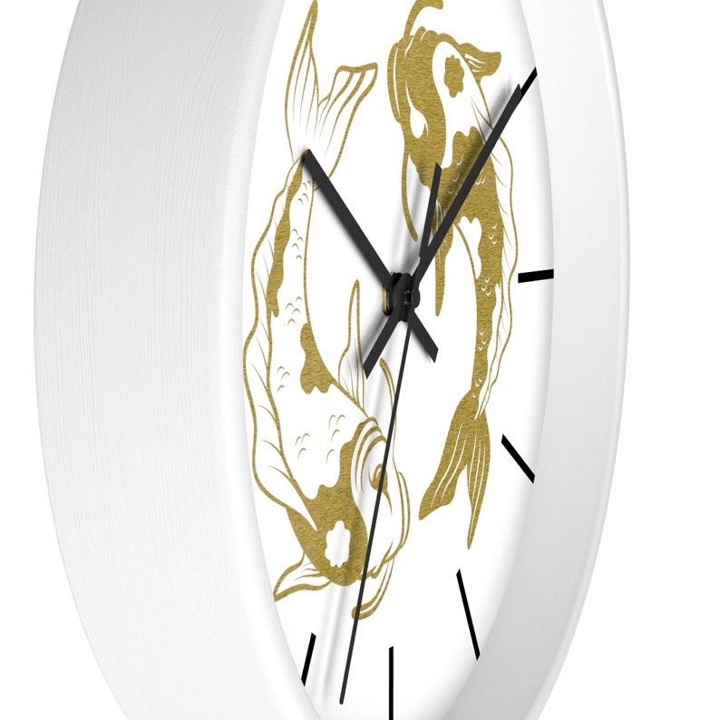 Koi Fish Wall Clock, Gold Koi Clock, Ying Yang Clock, Balancing ...