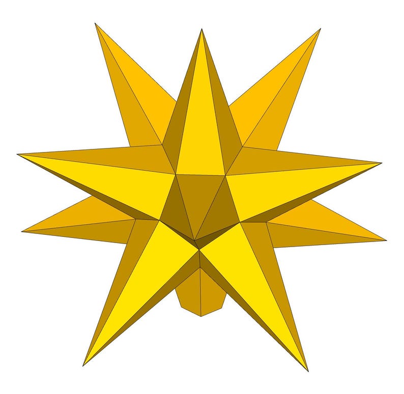 Christmas Star Papercraft Template + Geometric Ornament • Low Poly 3D ...