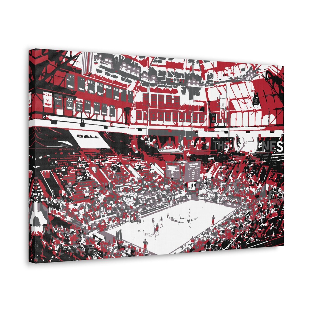 Ball State University Worthen Arena Basketball Stadium Canvas Abstract ...