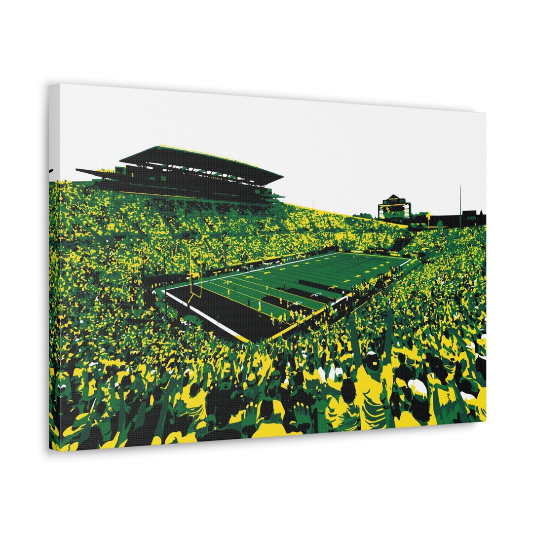 University of Oregon Autzen Football Stadium Canvas Abstract Art, Ready ...