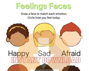 Identifying Feelings and Emotions Face Trace Printer Friendly ...