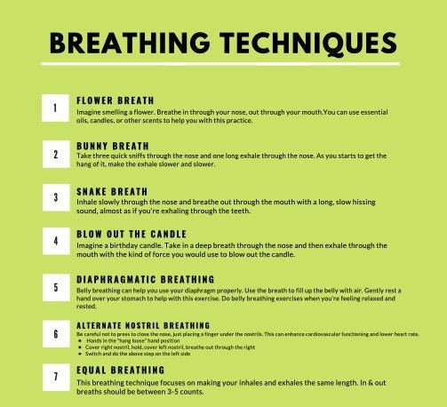 Breathing Techniques - INSTANT DOWNLOAD - Etsy