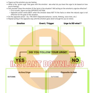 Opposite Action Worksheet - INSTANT DOWNLOAD - Etsy