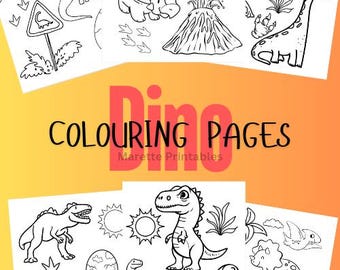 Dino Colouring Pages - Etsy