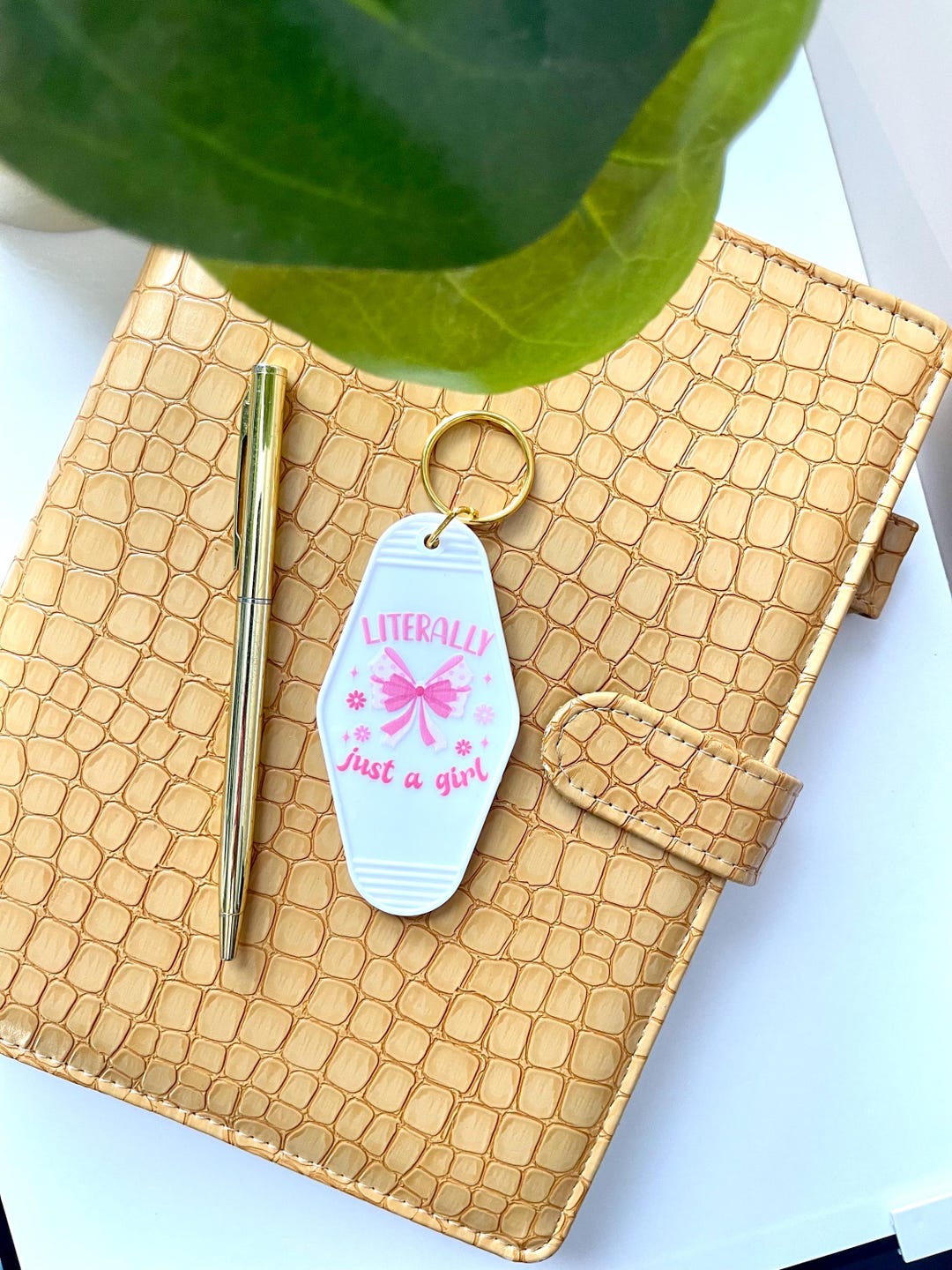 Literally Just A Girl Retro Keychain, Retro Hotel Keychain, Gifts for ...