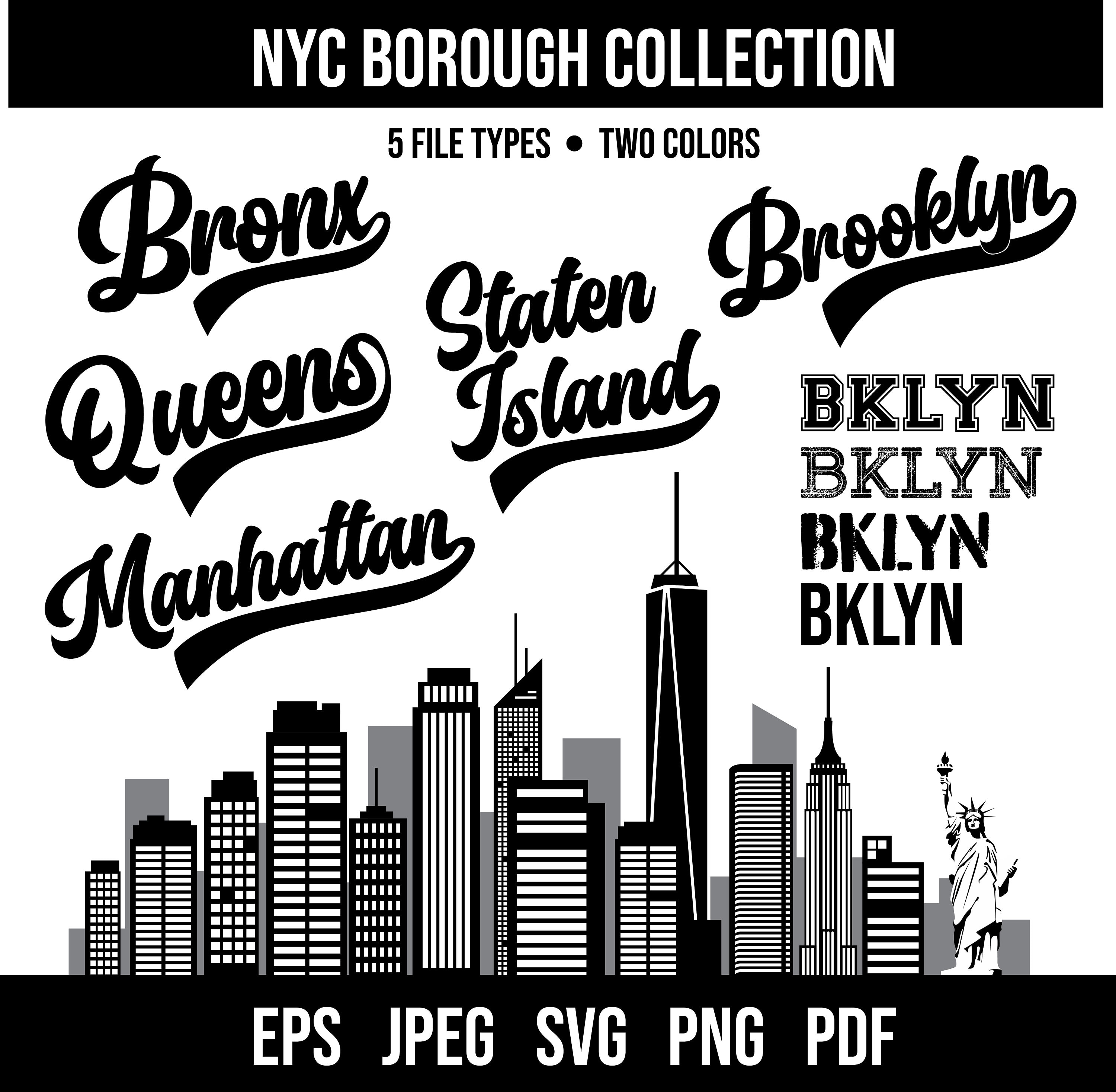 NYC Borough Digital Download Collection, Bronx, Brooklyn, Manhattan ...