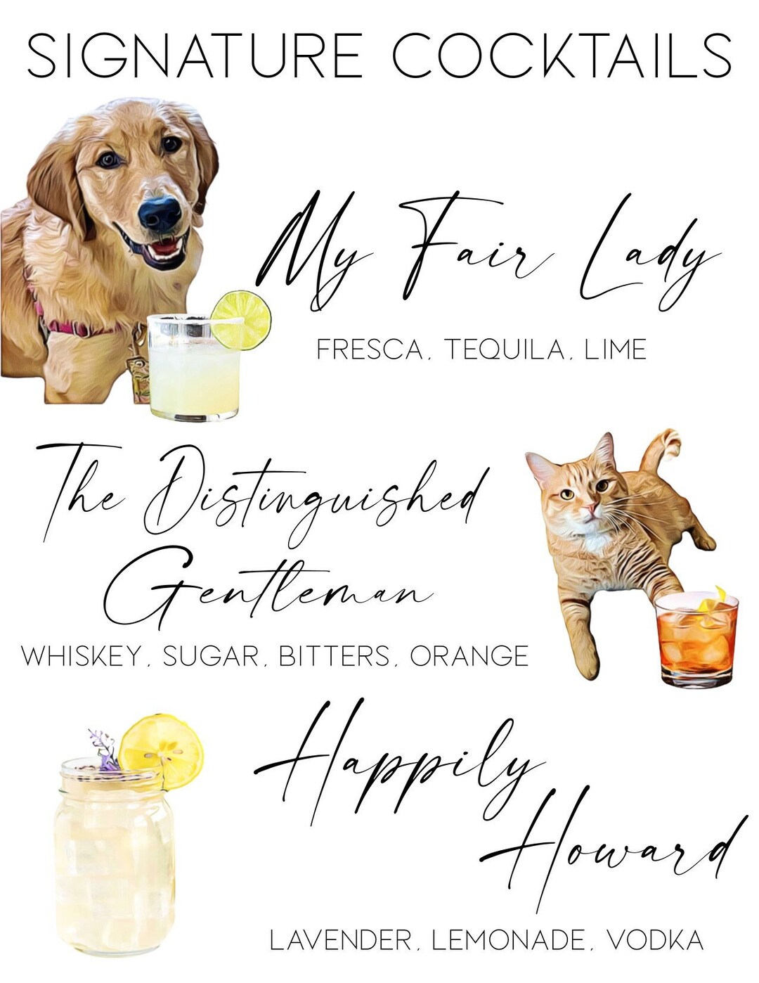 Custom Digital Bar Sign With Your Pet(s) - Etsy