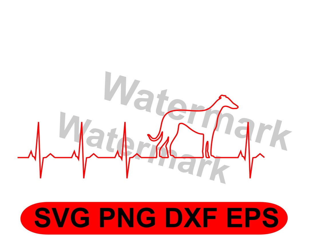 Greyhound Heartbeat EKG Signal Svg Png Dxf Eps - Etsy