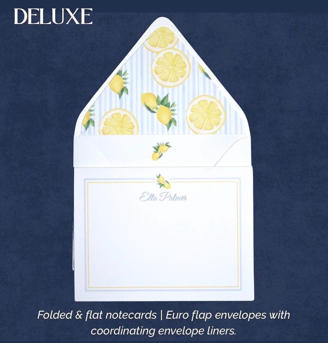 Personalized Lemon Stationery Set | Custom Monogrammed Notecards ...