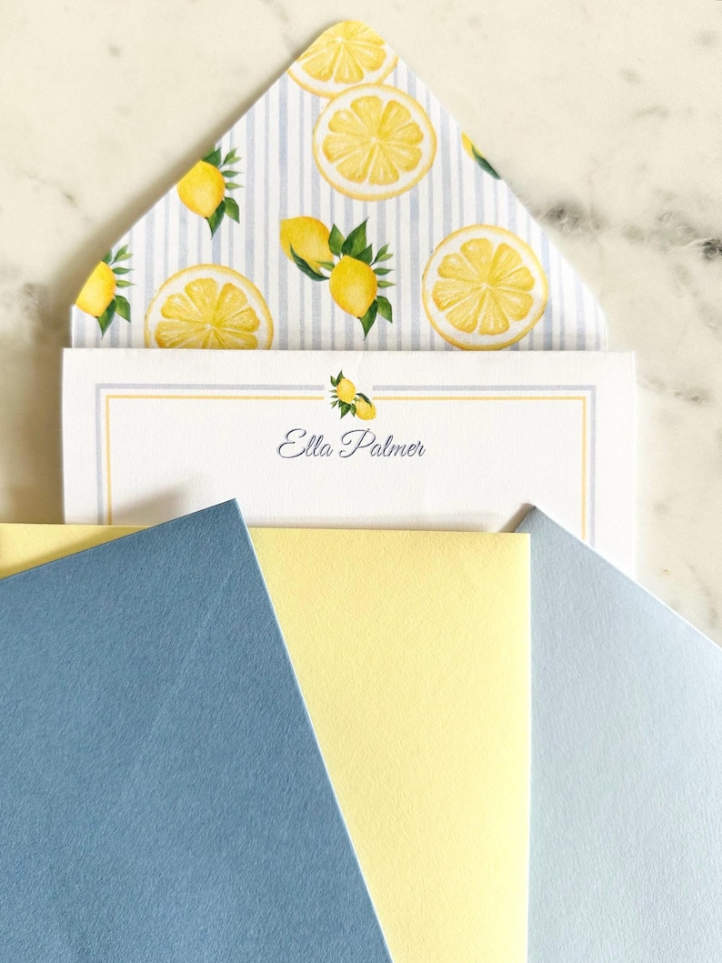 Lemon Themed Personalized Stationary Set | Custom Sets for Gifting ...