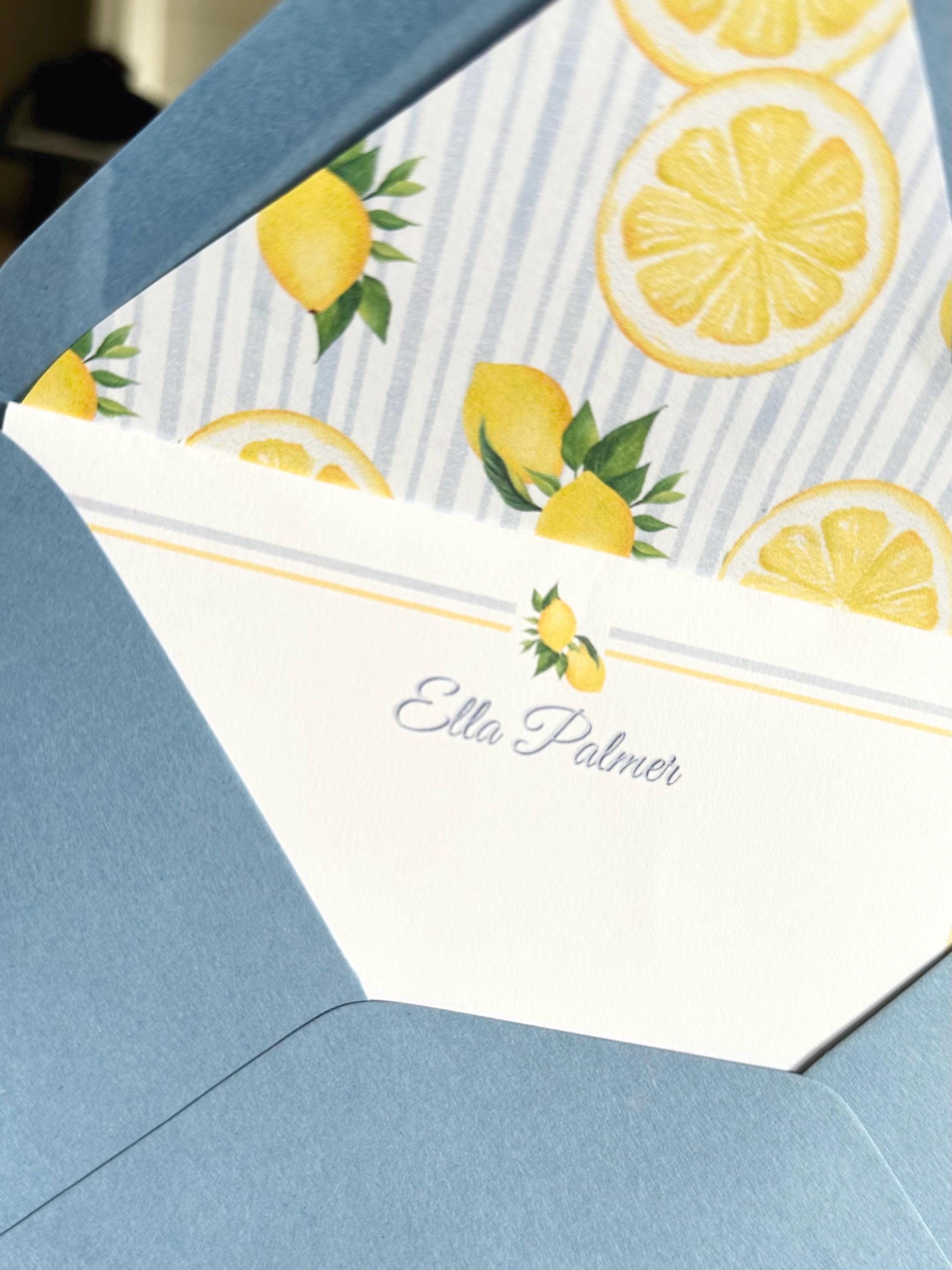 Lemon Themed Personalized Stationary Set | Custom Sets for Gifting ...