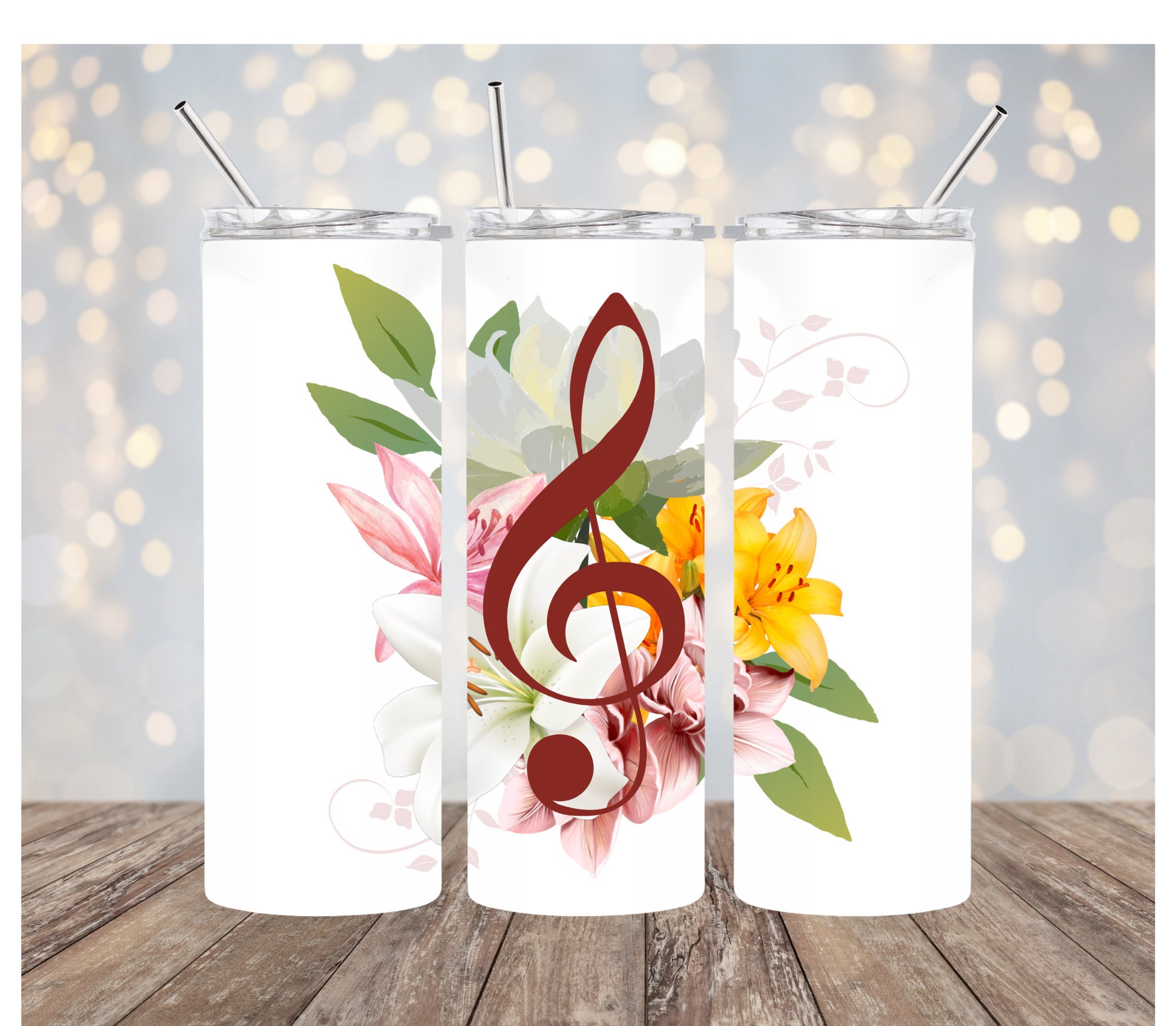 Floral Treble Clef PNG - Etsy