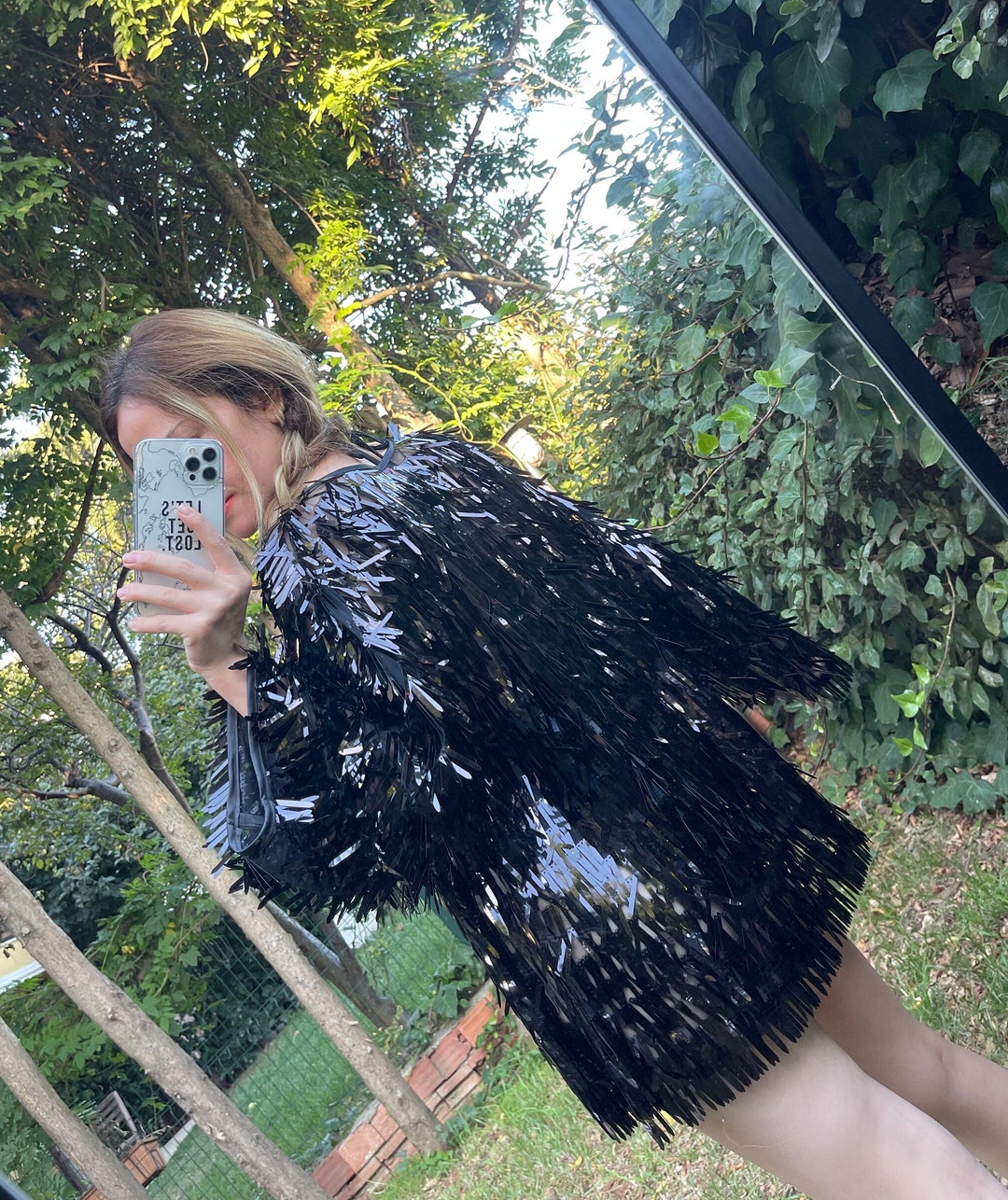 Unisex Iridescent Sword Sequin Kimono Holographic Rave Festival Outfit ...